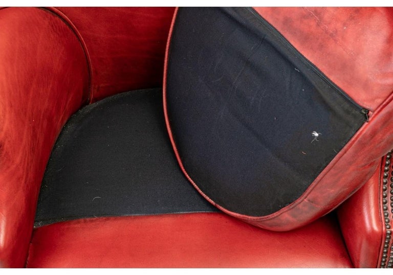 Incredible Pair of Compatible Lipstick Red Wing Chairs For Sale at 1stDibs