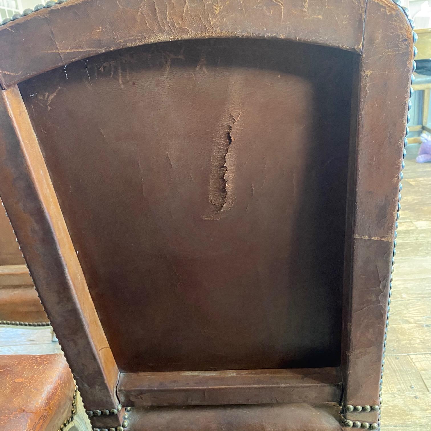 Incredible Set of Four 19th Century Distresed Leather Hoof Footed ...