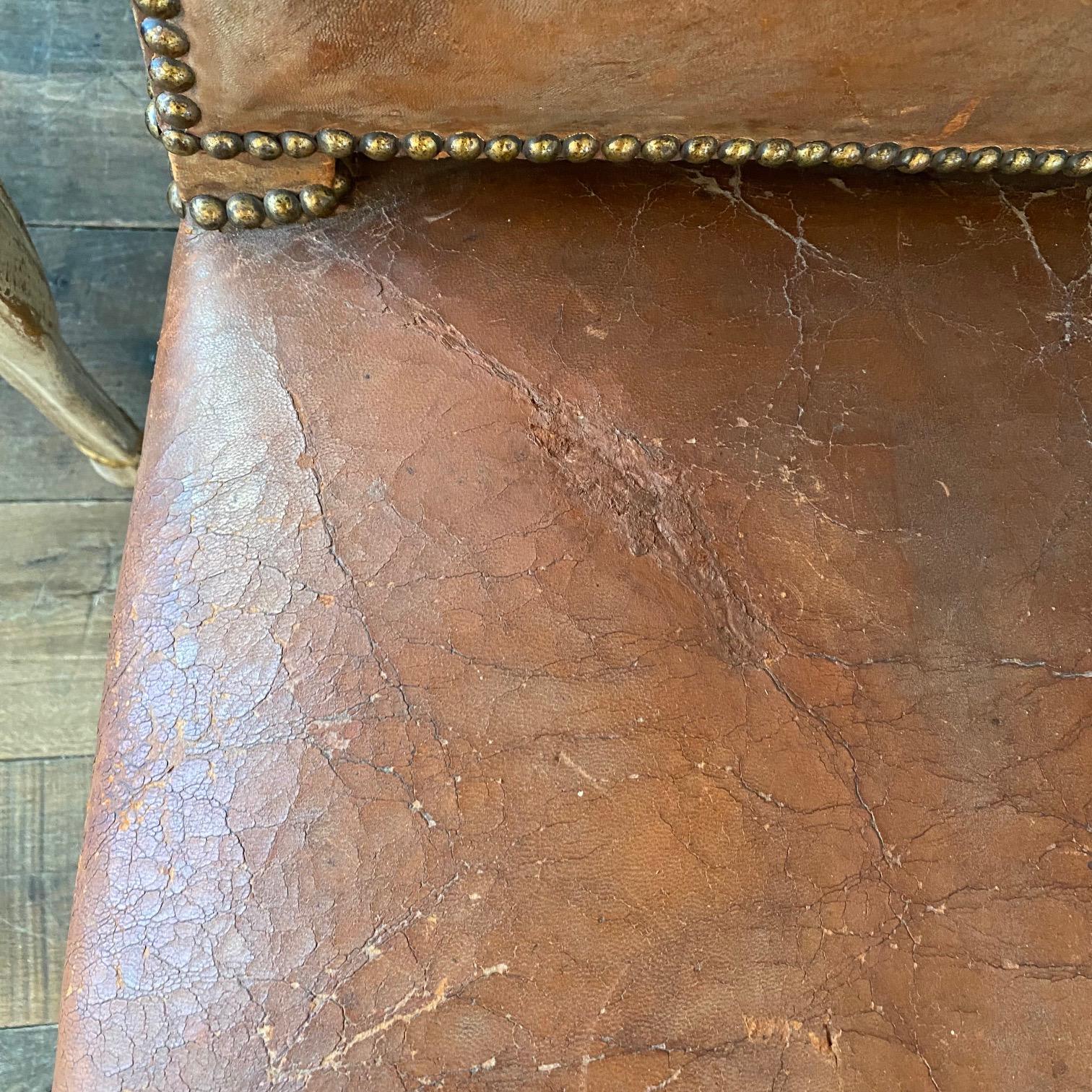 Incredible Set of Four 19th Century Distresed Leather Hoof Footed ...