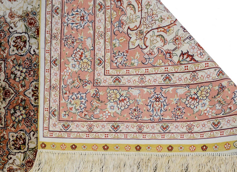 Incredible Vintage Egyptian Silk Tabriz-Style Rug For Sale at 1stDibs ...