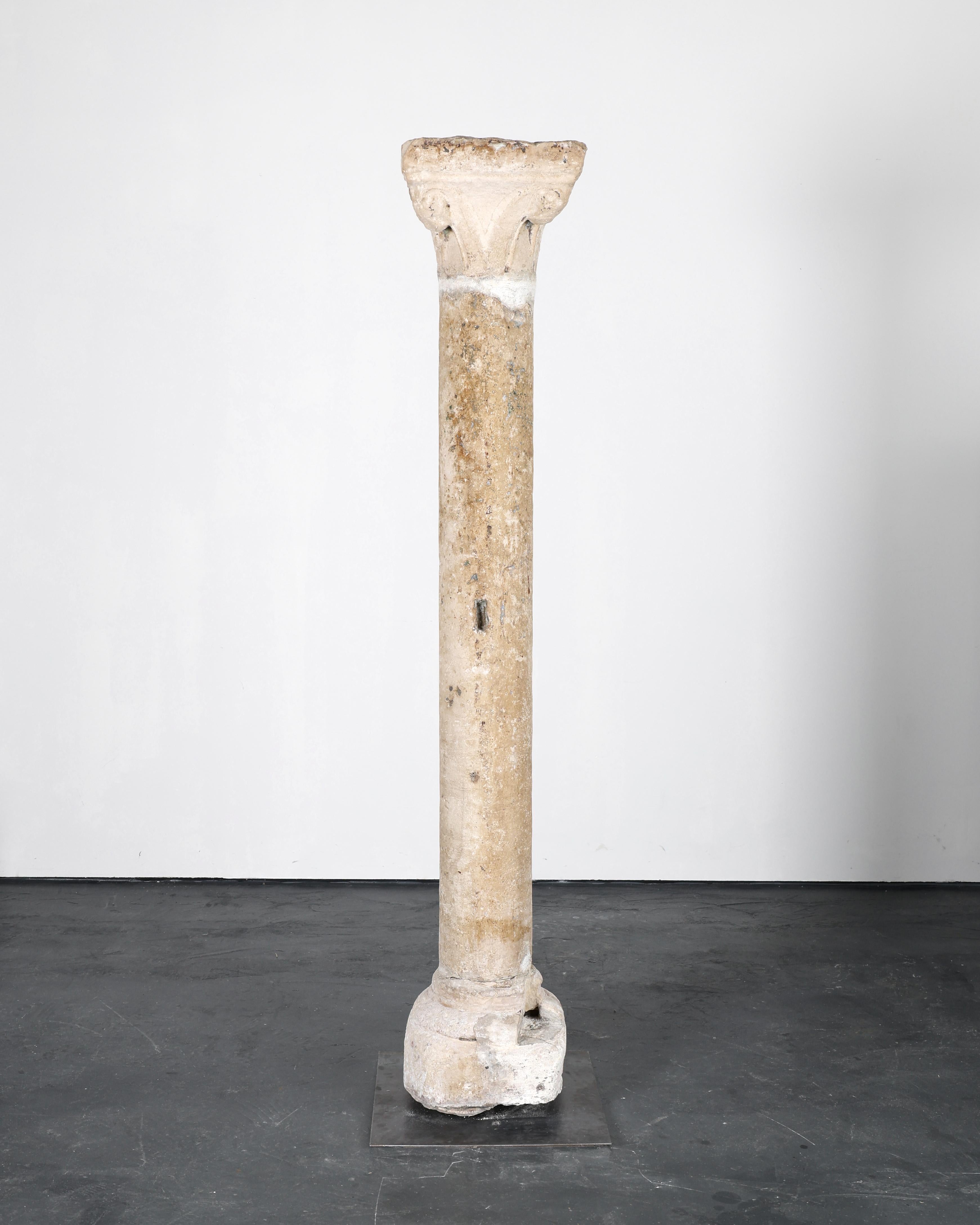 Incredible XL Late Medieval Carved Pedra de Ançã Portugese Column For ...