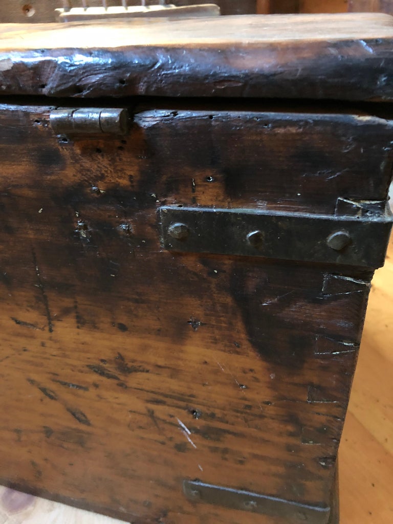 Incredibly Handsome Distressed Antique Blanket Chest at 1stDibs