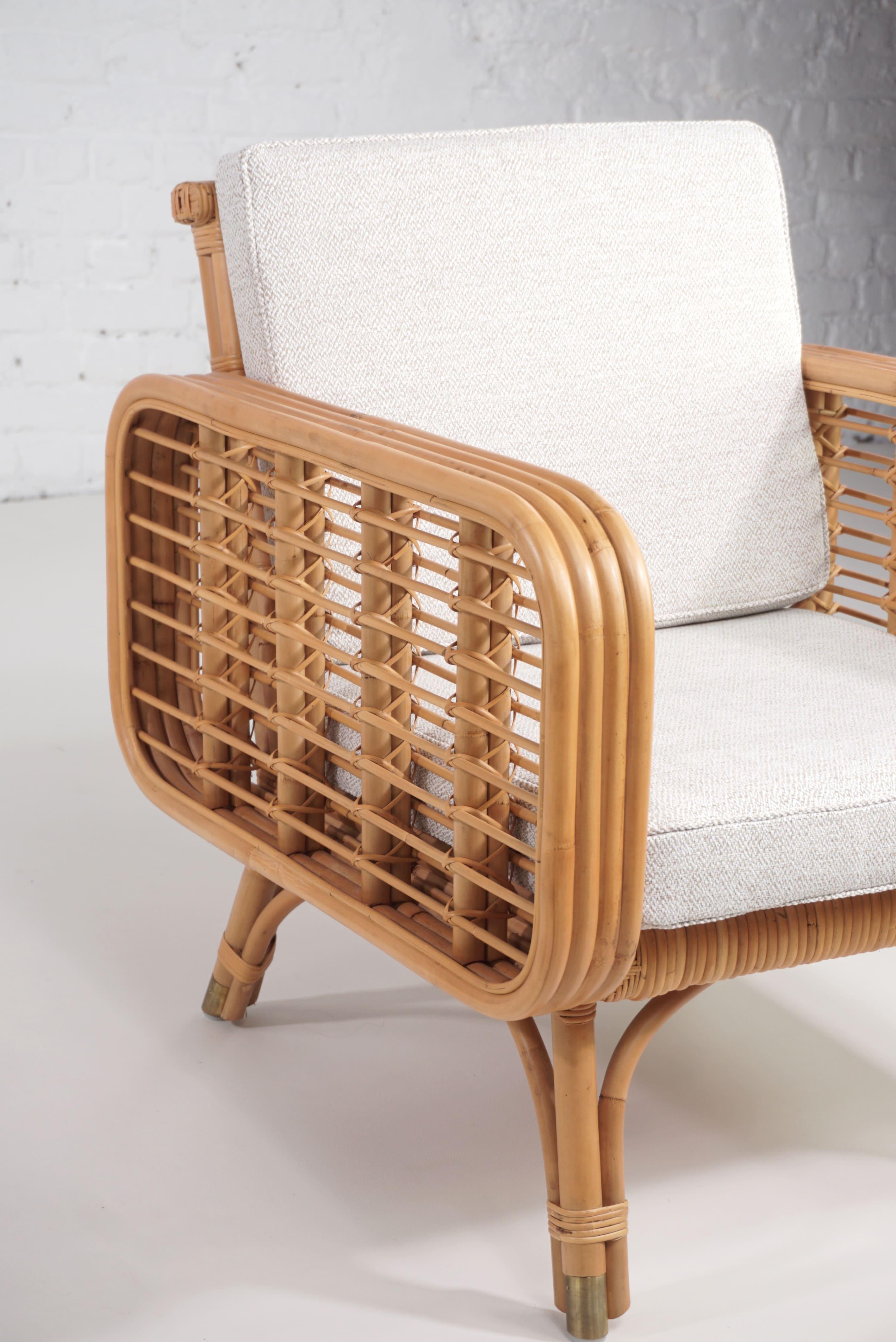 India Mahdavi Design Rattan Armchair at 1stDibs