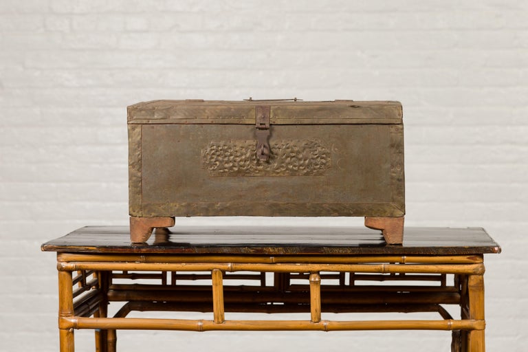 Indian 19th Century Merchant's Chest with Pierced Geometric Decor and ...