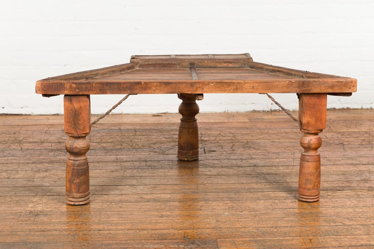 Indian 19th Century Wood Bullock Cart Made into a Coffee Table with ...