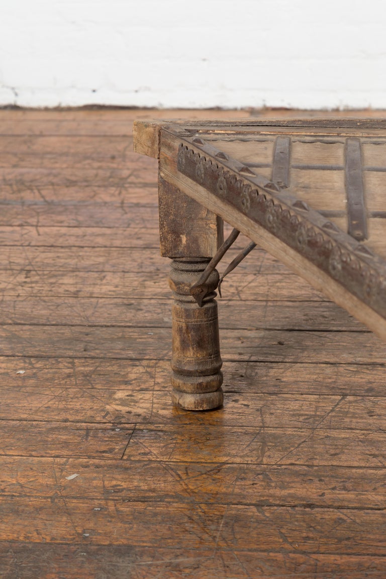 Indian 19th Century Wood Bullock Cart Made into a Coffee Table with ...