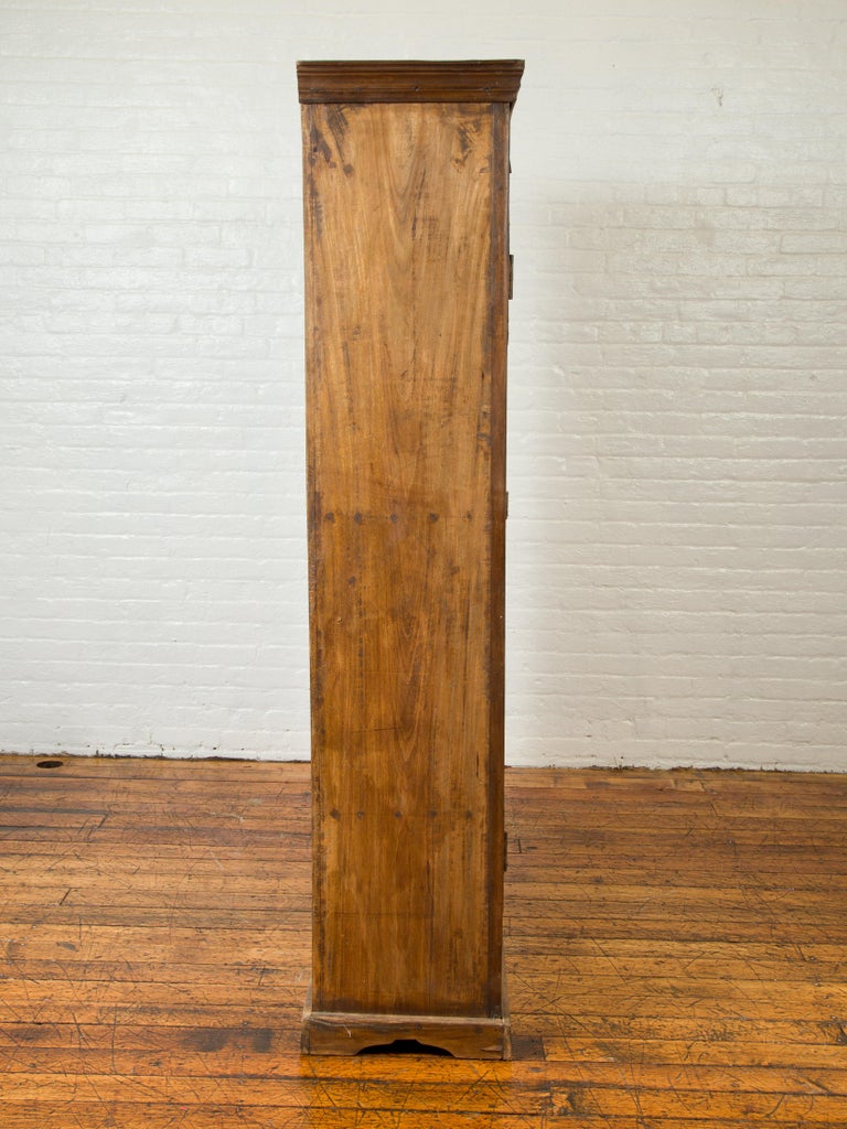 Indian Antique Cabinet with Pierced Doors, Carved Motifs and Bronze ...