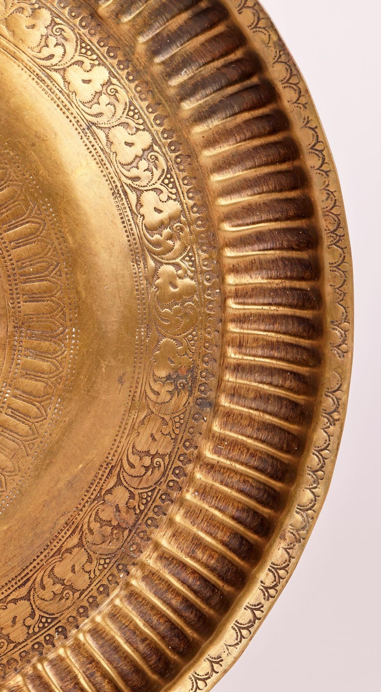 Indian Asian Antique Brass Alms Dish with Hamsa Bird Design For Sale at ...