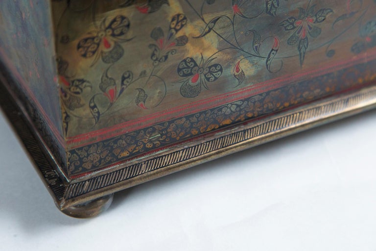 Indian Brass Covered Jewelry Box For Sale at 1stDibs
