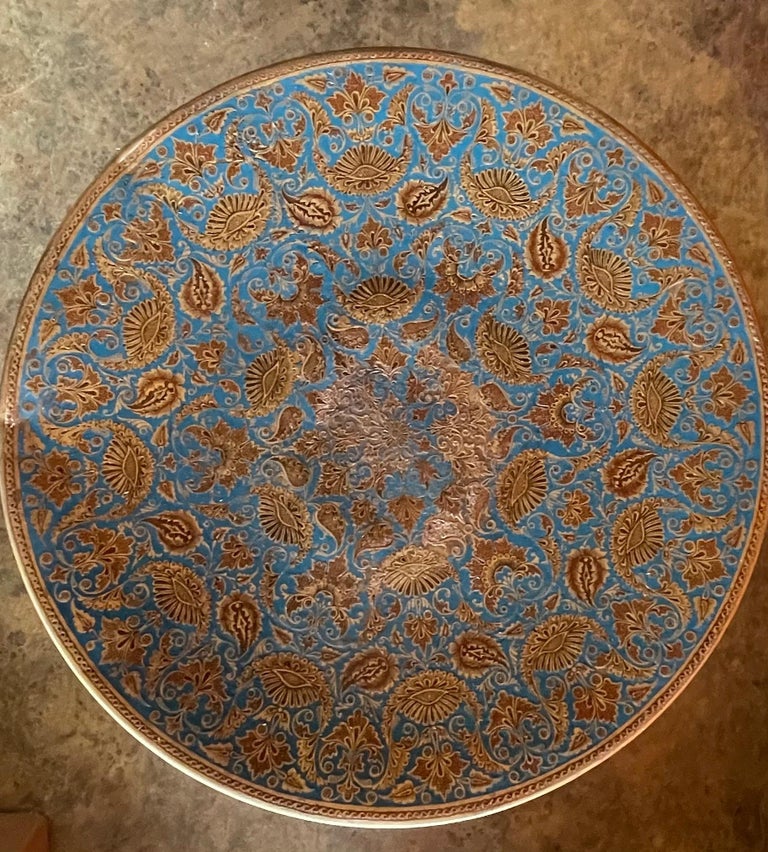 Indian Brass Three Legged Foot Stool For Sale at 1stDibs