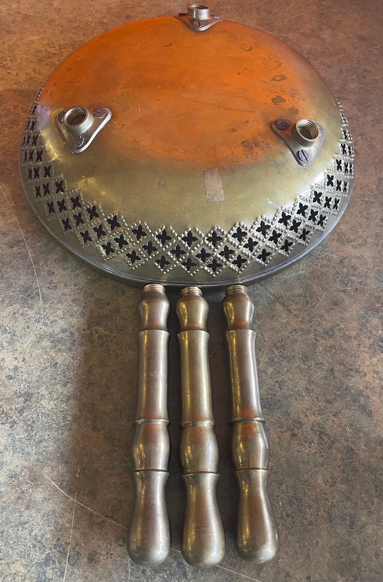 Indian Brass Three Legged Foot Stool For Sale at 1stDibs