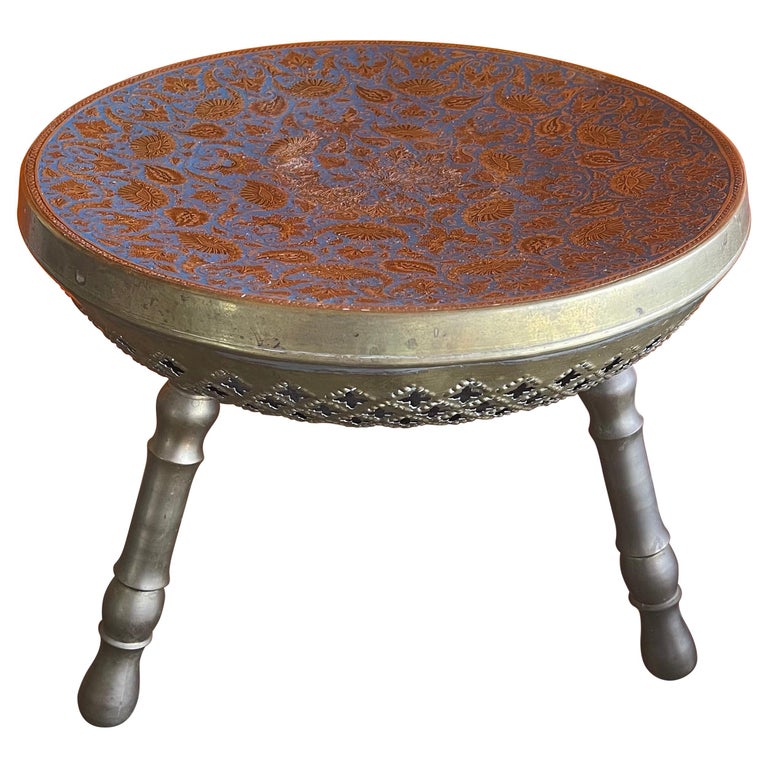 Indian Brass Three Legged Foot Stool For Sale at 1stDibs | indian ...