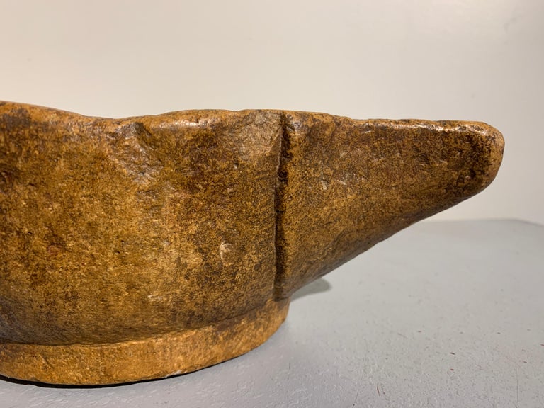 Indian Carved Yellow Sandstone Yoni Bowl, 19th Century or Earlier For ...