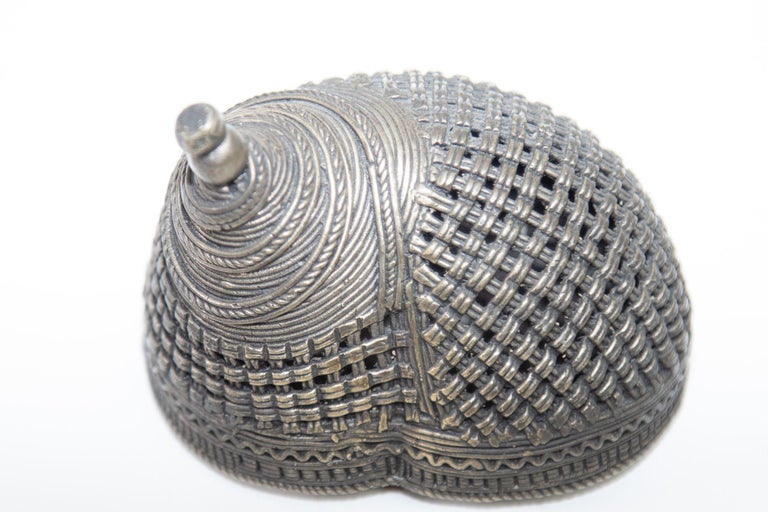 Indian Cast Brass Metal Incense Burner in a Snail Form For Sale at 1stDibs