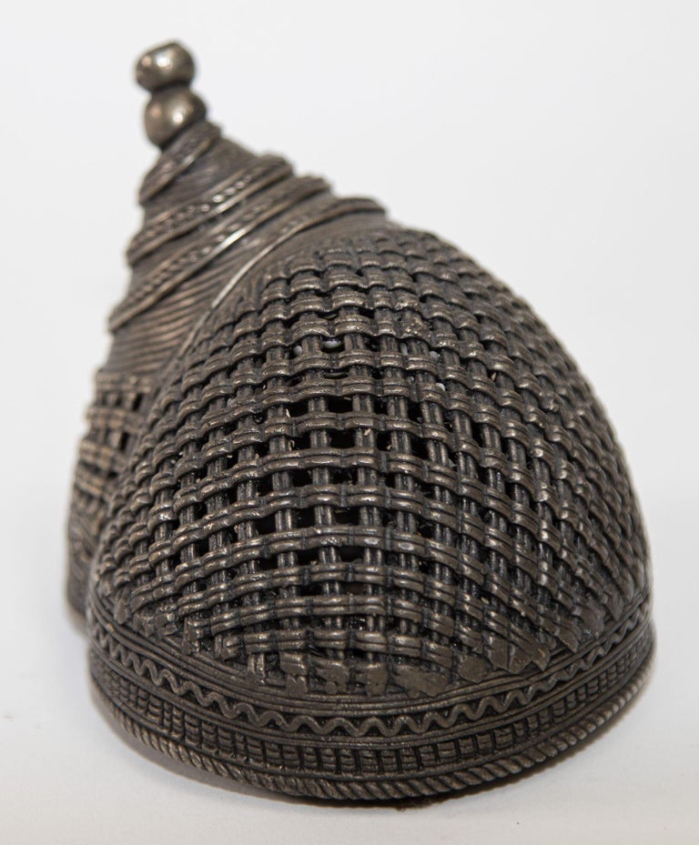 Indian Cast Brass Metal Incense Burner in a Snail Form For Sale at 1stDibs