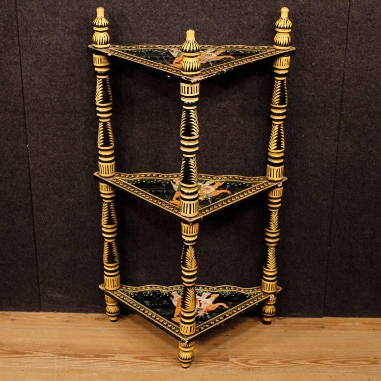 Indian Corner Shelves in Painted Wood from 20th Century For Sale at 1stDibs