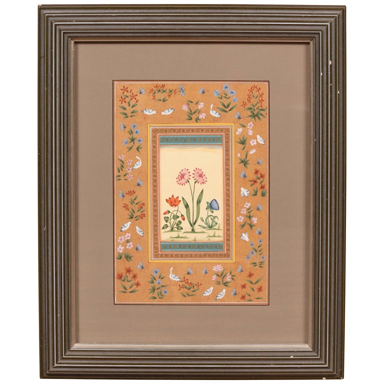 Indian Floral Still-Life from the Midcentury Period with Flowers and ...