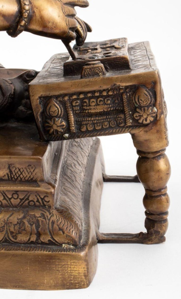 Indian Gilt Bronze Ganesha Sculpture Writing the Mahabharata For Sale ...