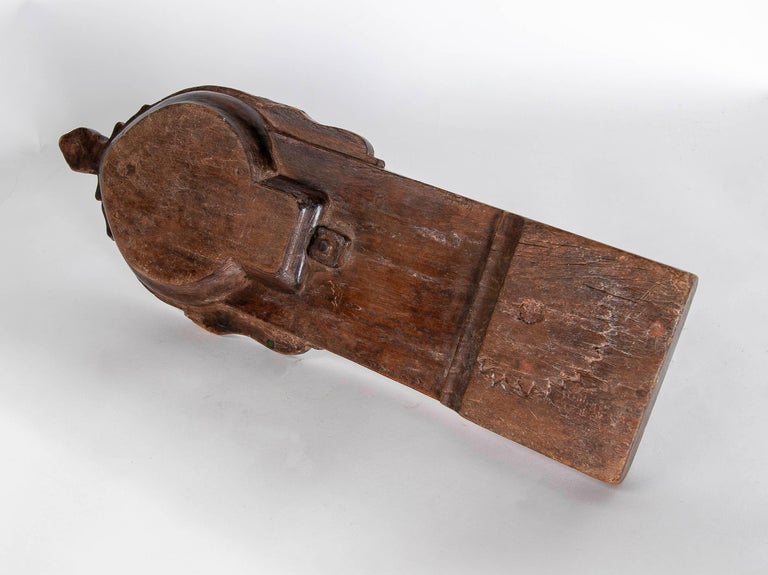 Indian Hand Carved Wood with Iron For Sale at 1stDibs
