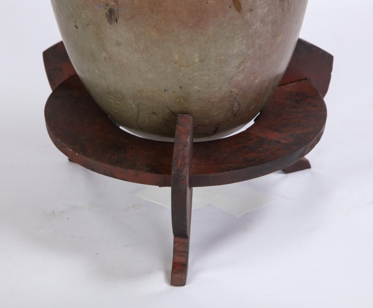 Indian Lingam Stone of Ovoid Form with Metal Stand at 1stDibs