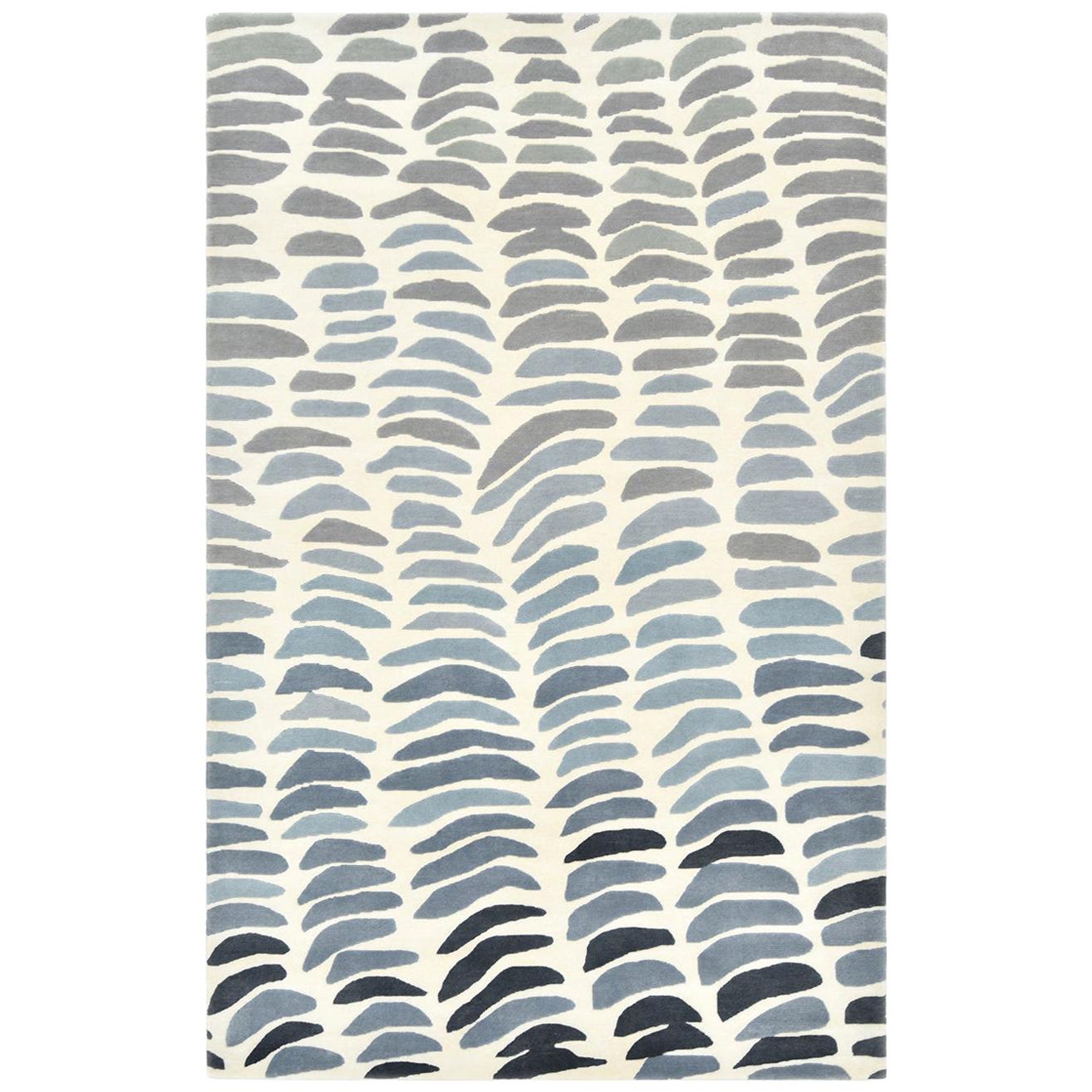 Indian Made Hand-Knotted Contemporary Modern Area Rug For Sale at 1stDibs