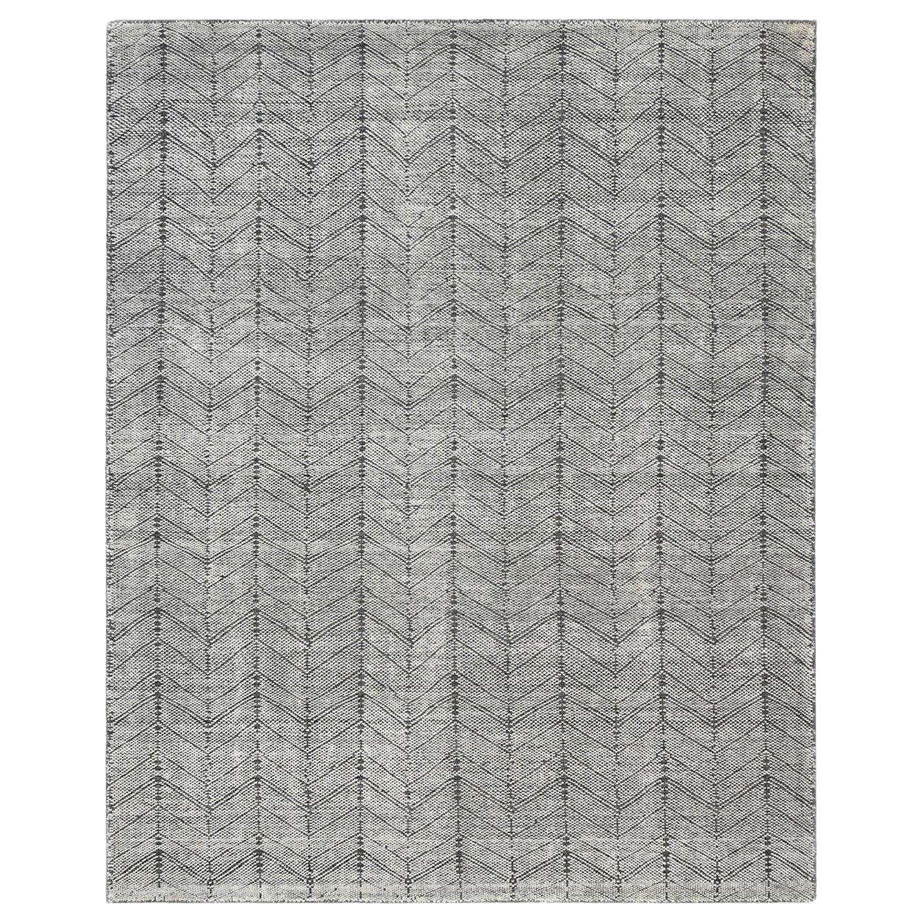 Indian Made Hand-Knotted Contemporary Modern Area Rug For Sale at 1stDibs
