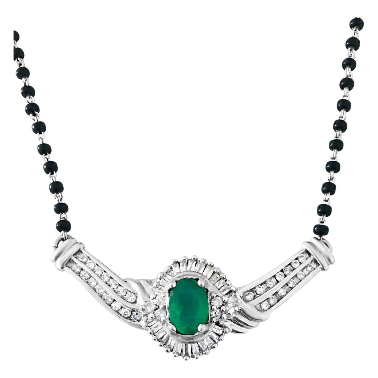 Antique Mughal Indian Spinel Diamond Jaipur Enamel Necklace For Sale at ...