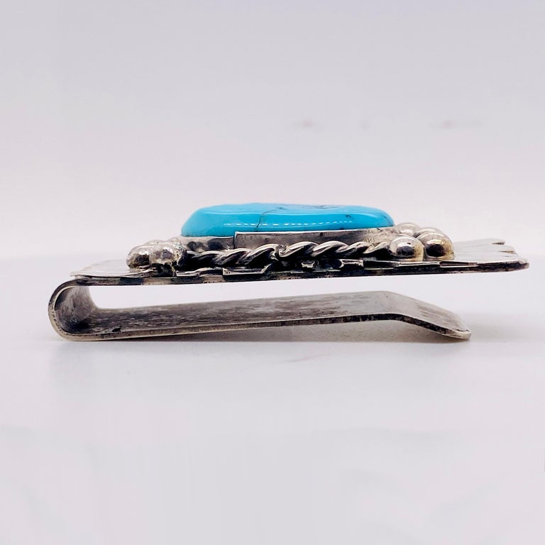 Indian Money Clip w Large Turquoise Authentic Handcrafted by Native ...