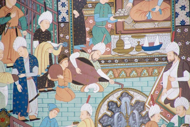 Indian Mughal 19th Century Palace Scene Print For Sale at 1stDibs