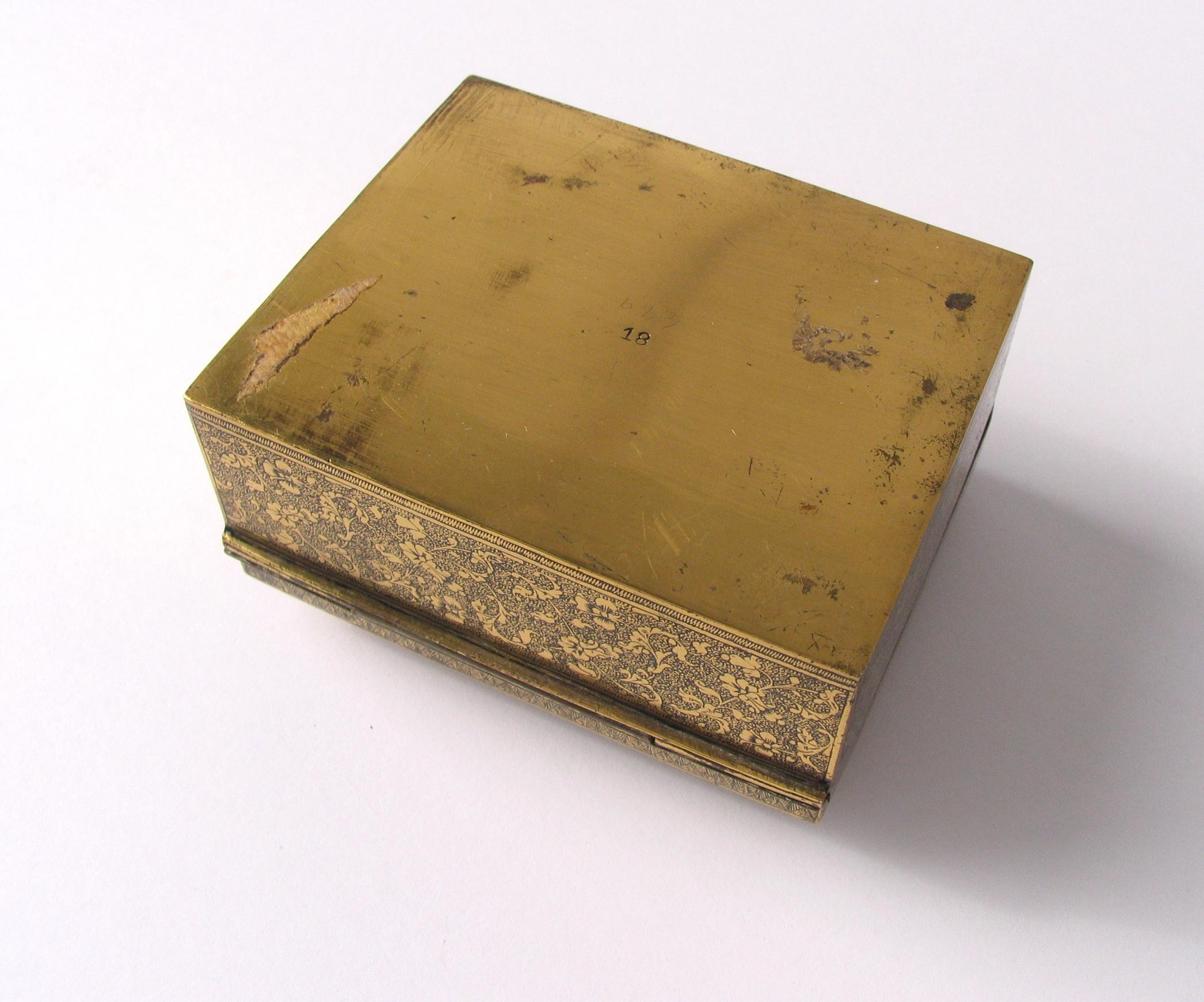 Indian Mughal Flower Engraved Brass Box at 1stDibs | indian brass box