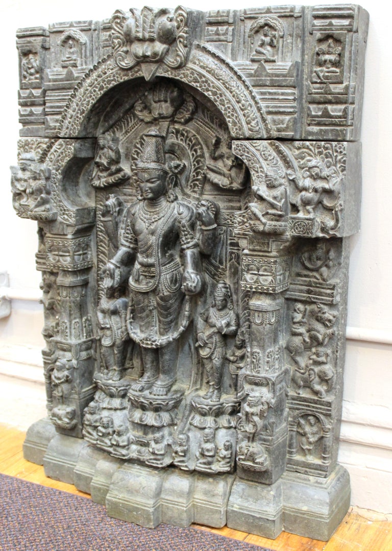Indian Pala Style Stele of Gautama Buddha in Black Basalt at 1stDibs ...