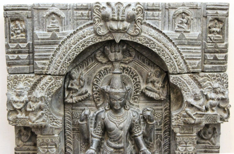 Indian Pala Style Stele of Gautama Buddha in Black Basalt at 1stDibs ...
