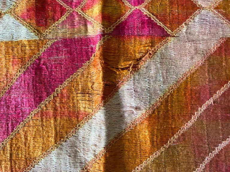 Indian Phulkari Wedding Textile, Silk and Cotton Embroidery, Punjab ...