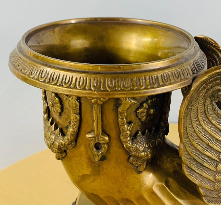 Indian Rhyton Shaped Brass Sculpture or Statue with Winged Ram For Sale ...