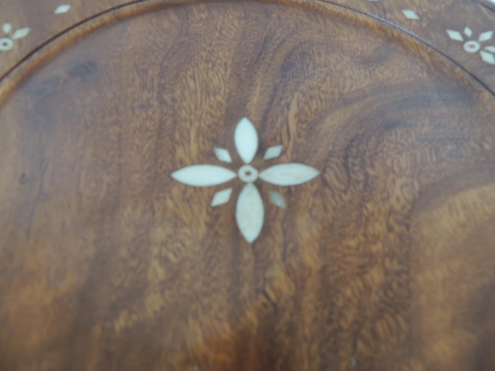 Indian Round Bone Inlay Round Tray For Sale at 1stDibs