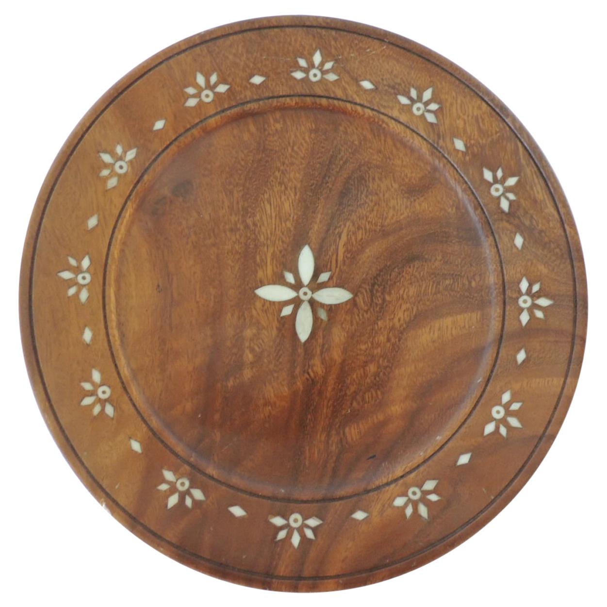 Indian Round Bone Inlay Round Tray For Sale at 1stDibs