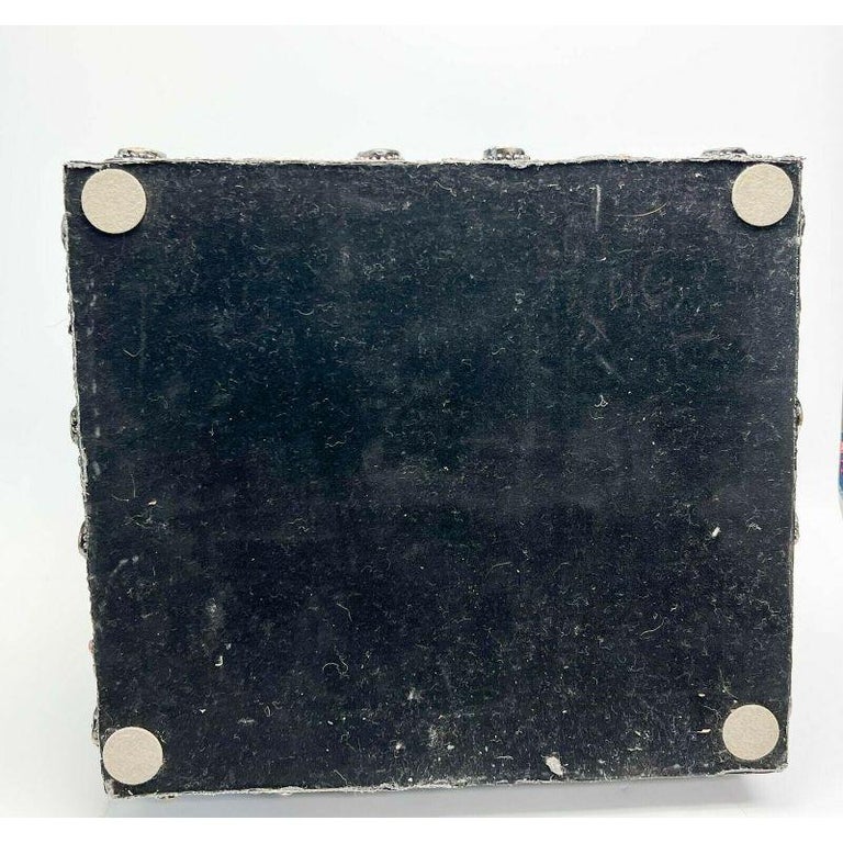 Indian Silver Mounted and Semi-Precious Stone Encrusted Large Wood ...
