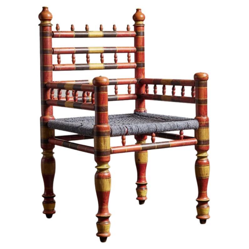 Philippine Nara Wood Arm Chair with Cane Seat For Sale at 1stDibs ...