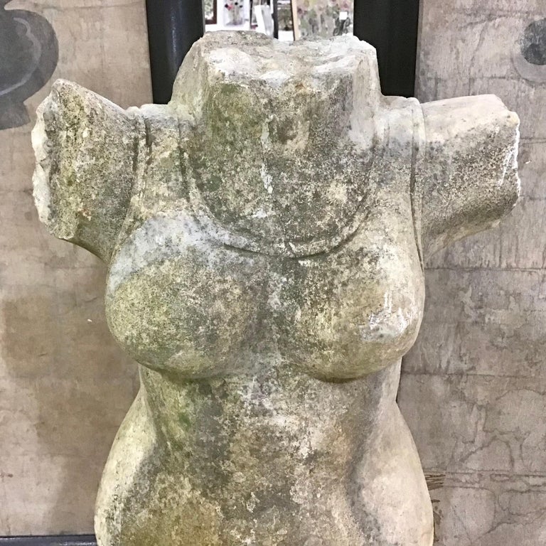 Indian Style Marble Torso Sculpture For Sale at 1stDibs