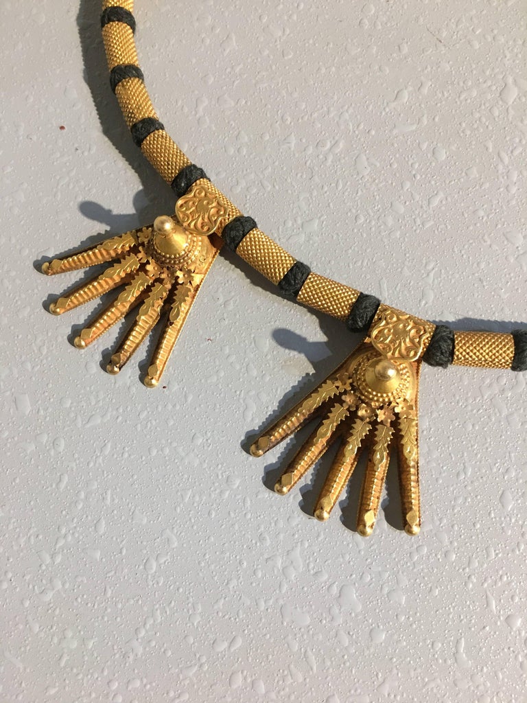 Indian Tamil Nadu Chettiar Gold Marriage Necklace For Sale at 1stDibs