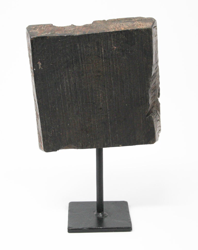 Indian Vintage Hand Carved Wooden Printing Block For Sale at 1stDibs