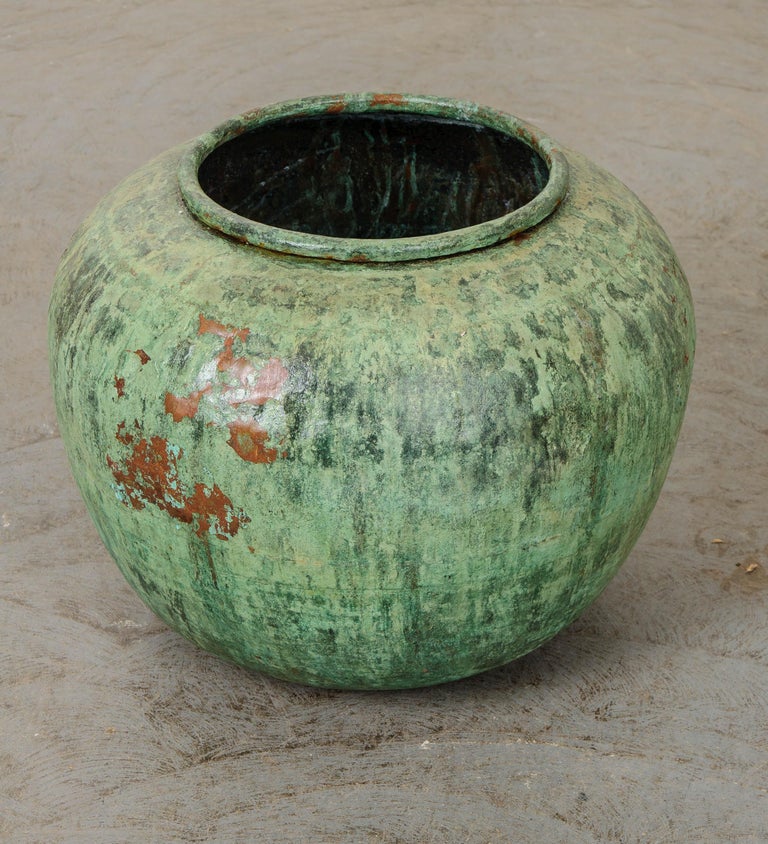 Indian Vintage Painted Metal Pot at 1stDibs