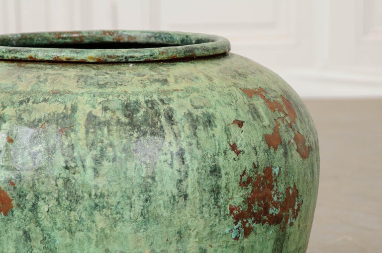Indian Vintage Painted Metal Pot at 1stDibs