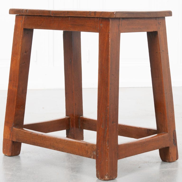 Indian Vintage Polished Hardwood Stool at 1stDibs