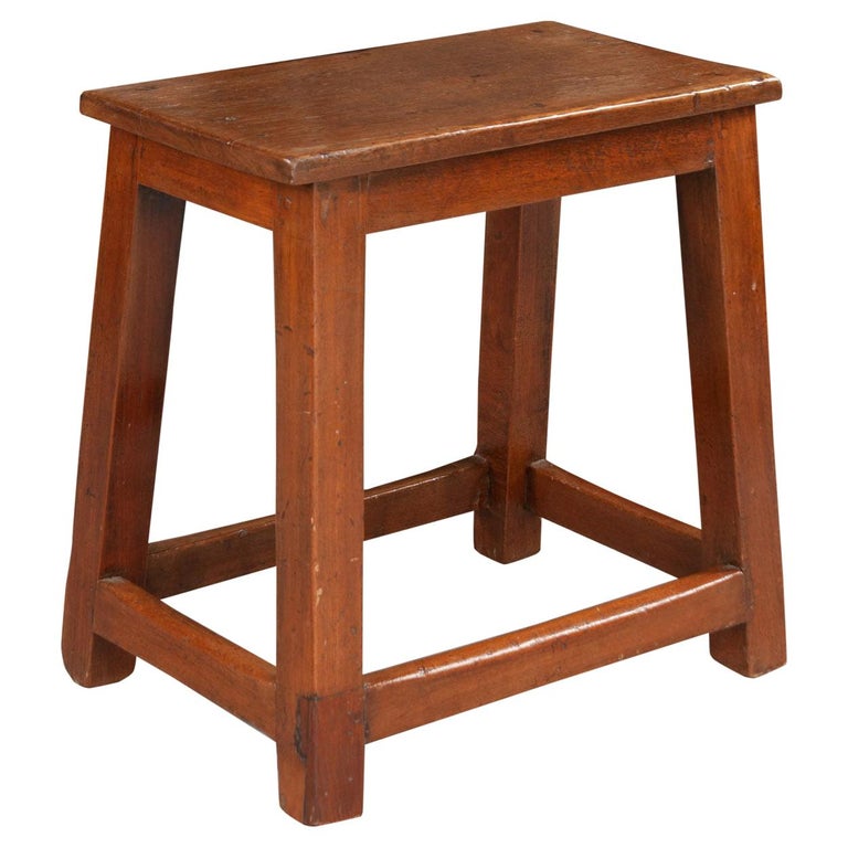 Indian Vintage Polished Hardwood Stool at 1stDibs