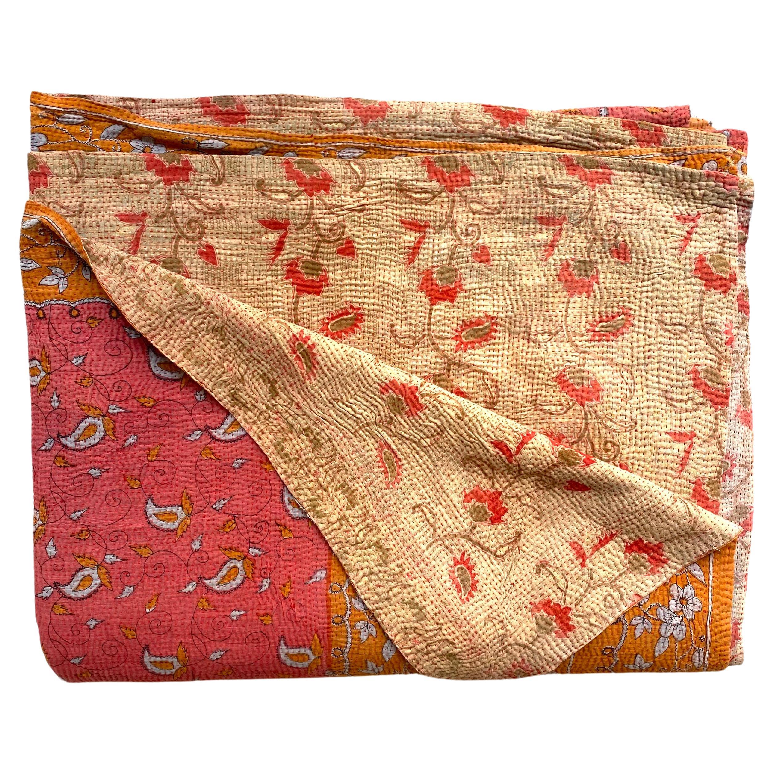 Indian vintage quilt For Sale at 1stDibs