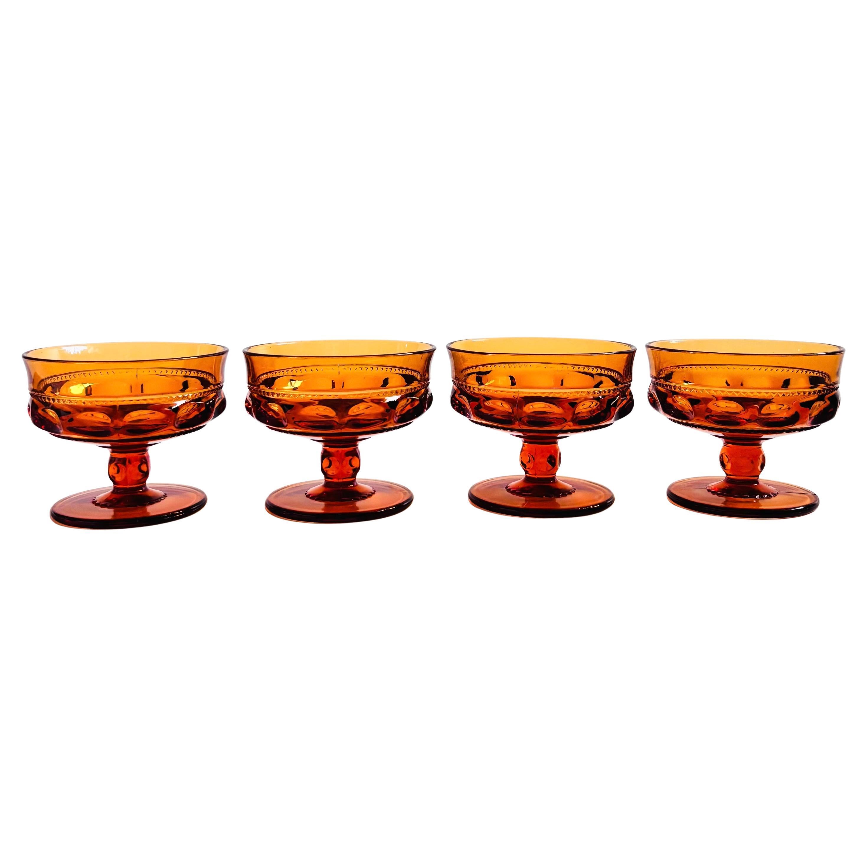 Indiana Glass Amber Decanter Set, 8 Pieces For Sale at 1stDibs