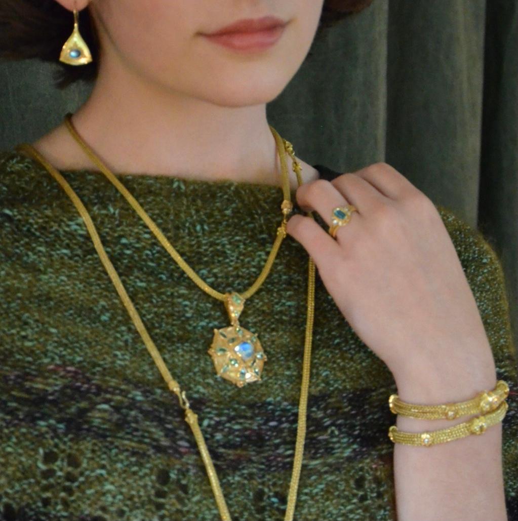 Indicolite Tourmaline, Diamond 18 Karat Gold Cocktail Ring with Fine ...