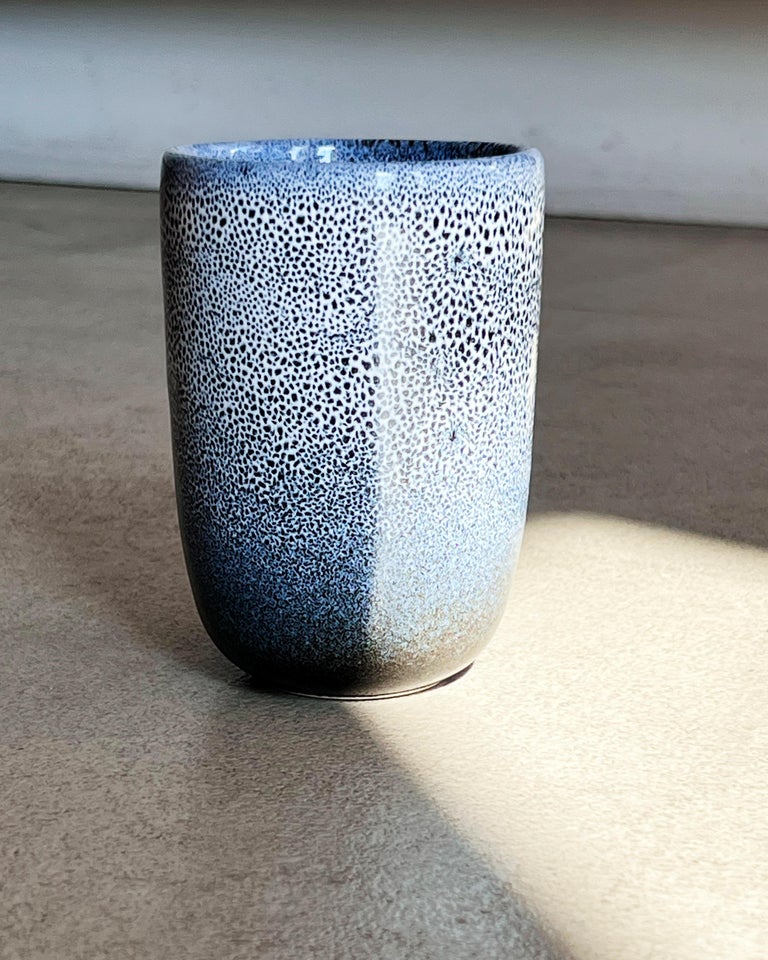 Indigo and White Ceramic Handmade Organic Modern Cups, Set of 4 For ...