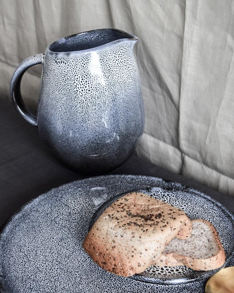 Indigo Blue and White Handmade Organic Modern Ceramic Pitcher, in Stock ...